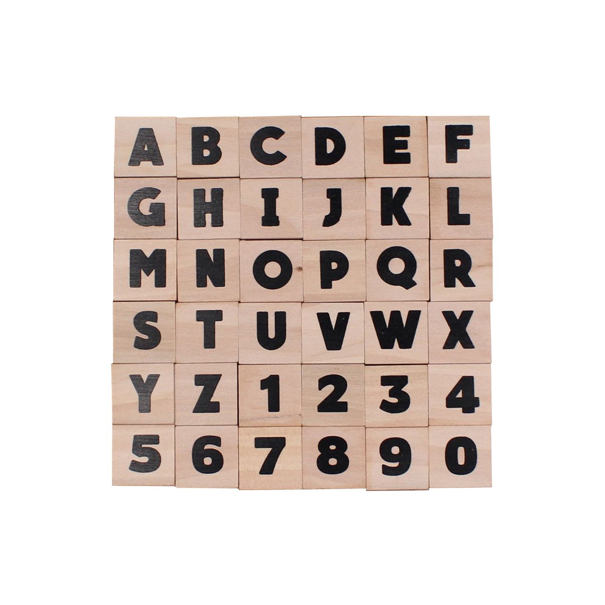 Tampons En Bois - Chiffres & Lettres Majuscules - LOOLIPO