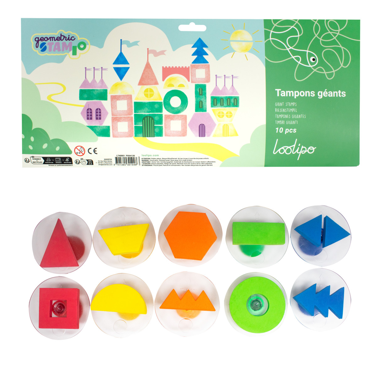 Valisette Tampons Géants - Mes Formes Géométriques - LOOLIPO